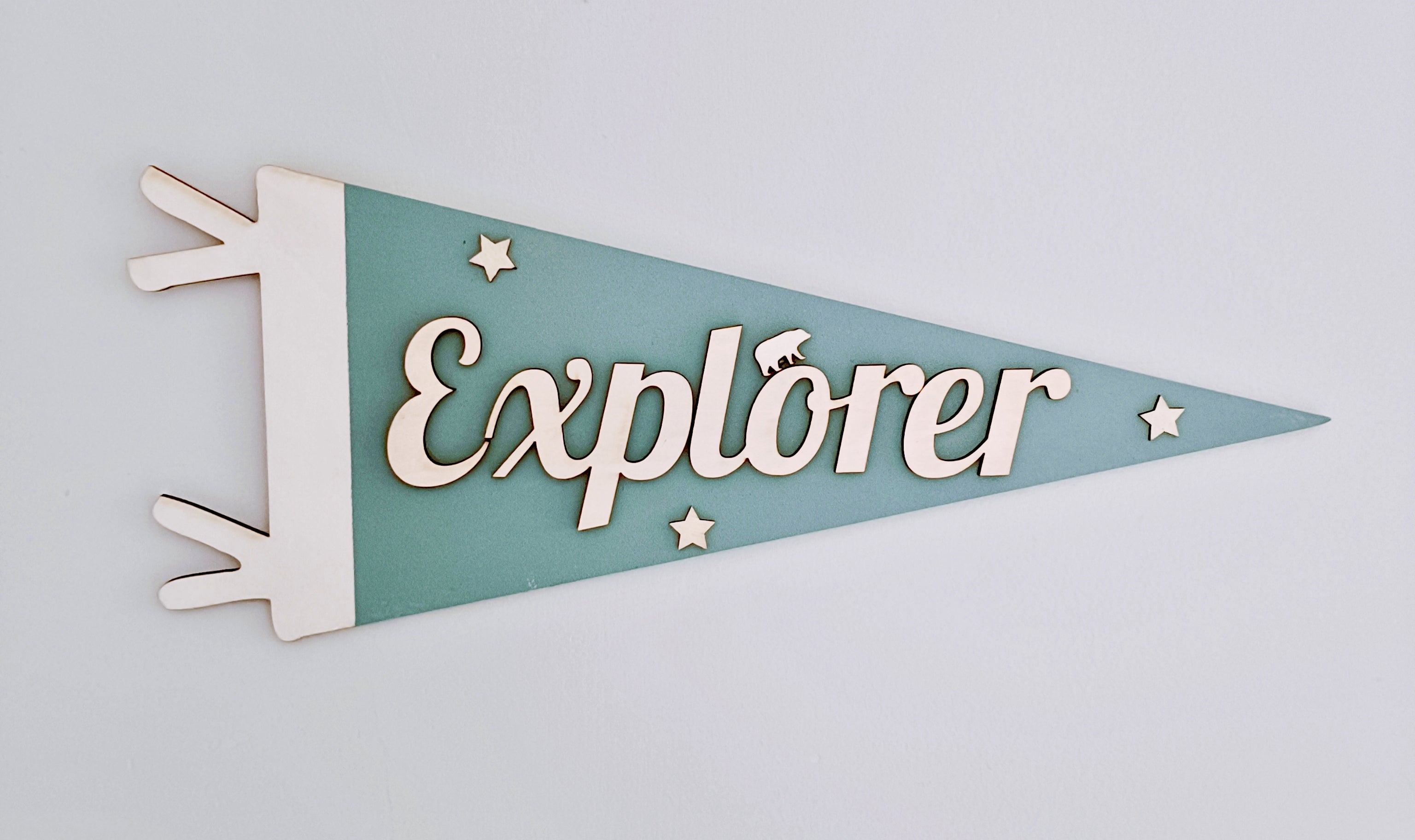 Wooden "Explorer" Pennant Flag Wall Plaque - Kids Bedroom Decor – aggie ...